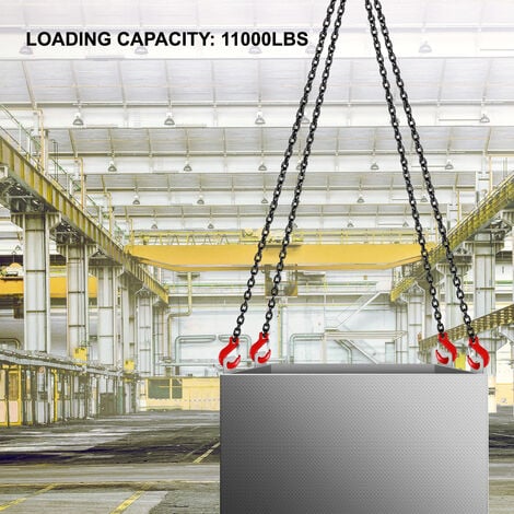 4m 4 Legs 13ft Chain Sling 5t Hook Sling Machinery Heavy Duty Crane Lifting