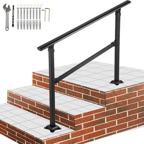 VEVOR Outdoor Stair Railing, Fits for 1-3 Steps Transitional Wrought ...
