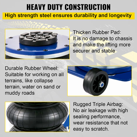 VEVOR Bag Air Jack 6600lbs Capacity, Pneumatic Jack Quick Lift 3T ...