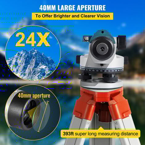 VEVOR Automatic Optical Level, 24X, 40 mm Aperture Auto Level Kit with ...