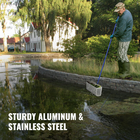 VEVOR Sand Rake, 165 inches Pole Beach Rake, Red Iron Lake Weed Rakes ...