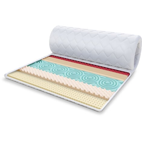 Topper 80x200 cm Matratzenauflage mit HR-Schaum Höhe 6 cm Latex Schoner ...