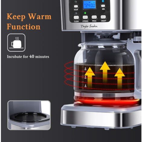 Taylor Swoden 950W Kaffeemaschine mit Timer ,1.5L Filterkaffeemaschine ...