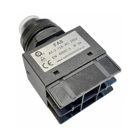 FA8 Druckschalter 250V 12A Schalter Schwarz
