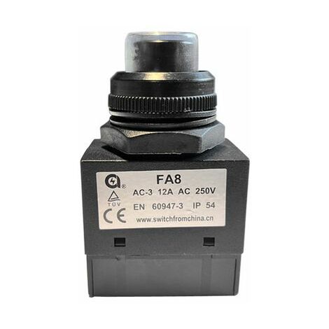 FA8 Druckschalter 250V 12A Schalter Schwarz