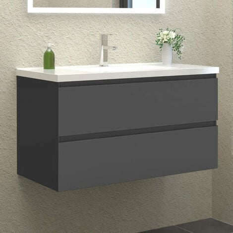 Wall Hung Bathroom Vanity Unit with Basin Storage Cabinets Flat Pack ...