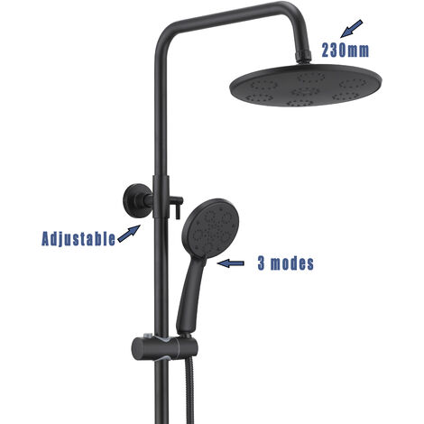 SKY Bathroom Round Thermostatic Mixer Shower Kit with Adjustable ...