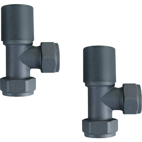 15mmx1/2" Angled Radiator Valve Manual Tap Anthracite