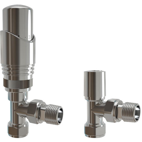 15mmx1/2" Angled Radiator Valve Thermostatic Tap Chrome