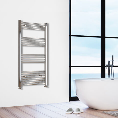 SKY Bathroom 1400x450mm(HxW)Chrome Straight Central Heating Towel Rail ...
