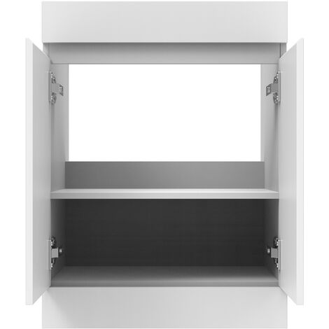 500mm Freestanding Bathroom Vanity Unit without Basin Gloss White ...