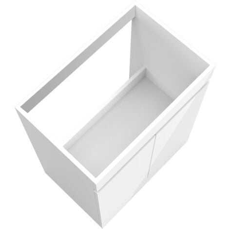 600mm Freestanding Bathroom Vanity Unit without Basin Gloss White ...