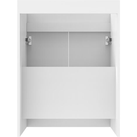 600mm Freestanding Bathroom Vanity Unit without Basin Gloss White ...