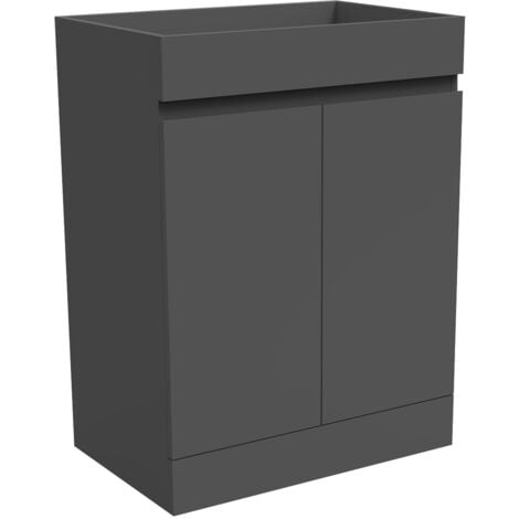 600mm Freestanding Bathroom Vanity Unit without Basin Matt Grey - Flat Pack