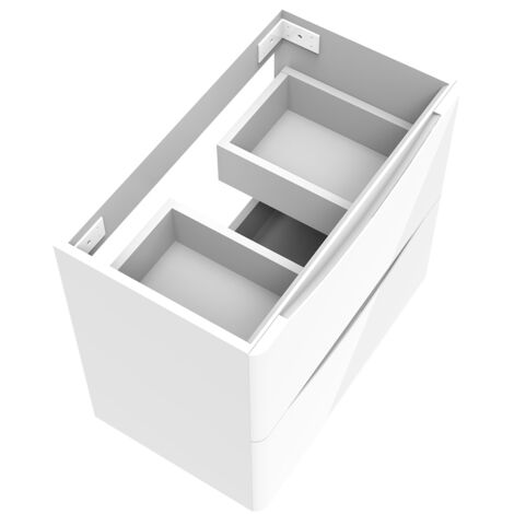 600mm Wall Hung Bathroom Vanity Unit without Basin Gloss White 2 Soft ...
