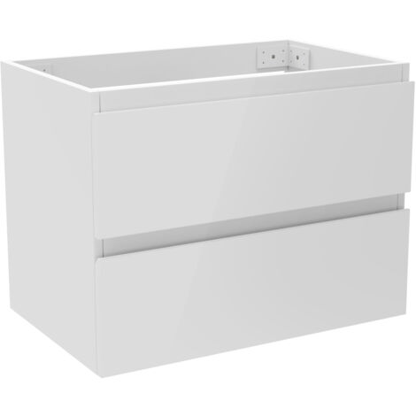 600mm Wall Mounted Bathroom Vanity Unit without Basin Gloss White 2 ...