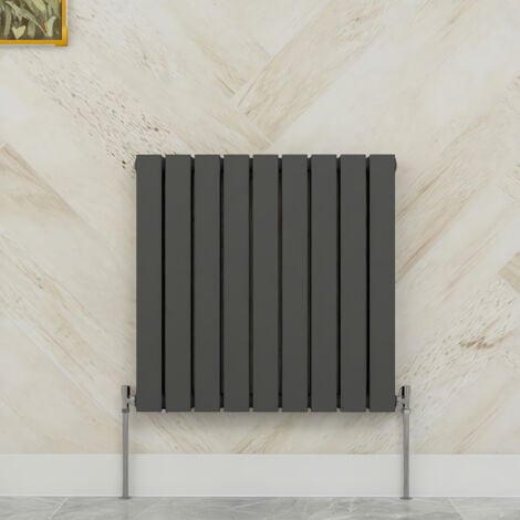 SKY Bathroom 600x612mm Double Anthracite Horizontal Flat Panel Radiator ...