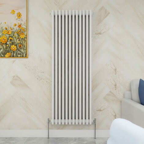 SKY Bathroom 1500x560mm 3 Column Radiator Vertical White Traditional ...