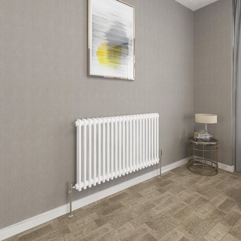 Traditional Cast Iron Style Radiator Horizontal 2 Column White 600x1010mm