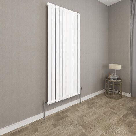 1600x680mm White Single Flat Panel Radiator Vertical Modern Central ...