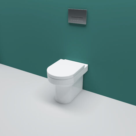 Back To Wall Toilet Ceramic Soft Close Seat Modern Bathroom BTW Round WC