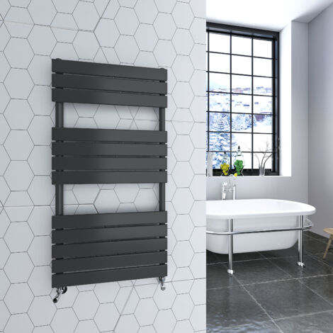 1200x600mm Anthracite Heated Towel Rail Radiator Flat Panel