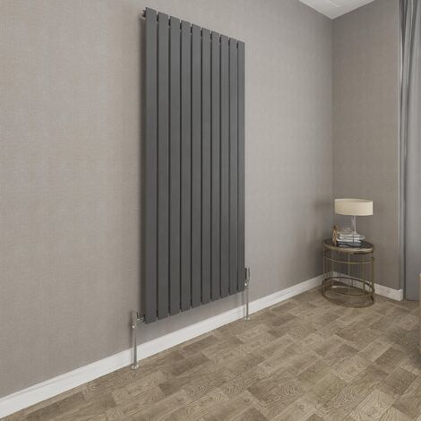 1600x680mm Anthracite Single Flat Panel Radiator Vertical Modern ...