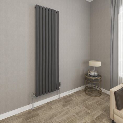 1600x472mm Anthracite Single Oval Column Radiator Vertical Modern ...