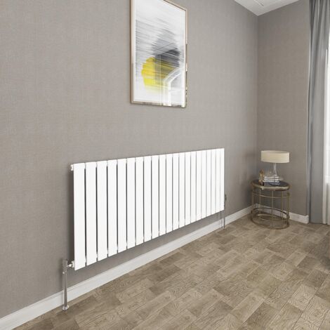 600x1428mm White Single Flat Panel Radiator Horizontal Modern Central ...