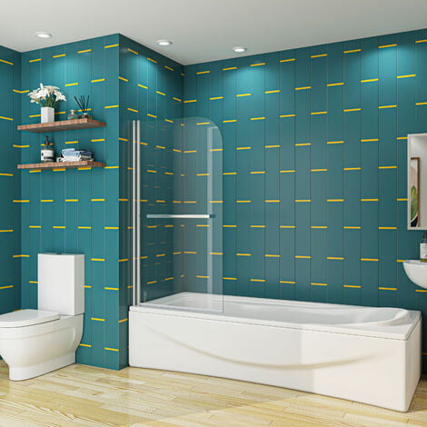 SKY Bathroom 800x1500mm 180 angle 6mm NANO Glass Door Panel Pivot Bath ...