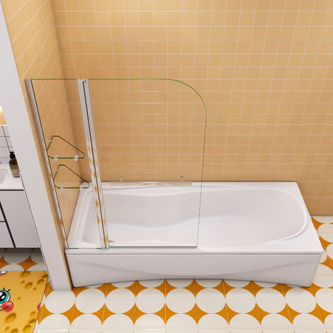 SKY Bathroom Double Pivot Shower Bath Screen Glass Panel 1000x1400mm ...