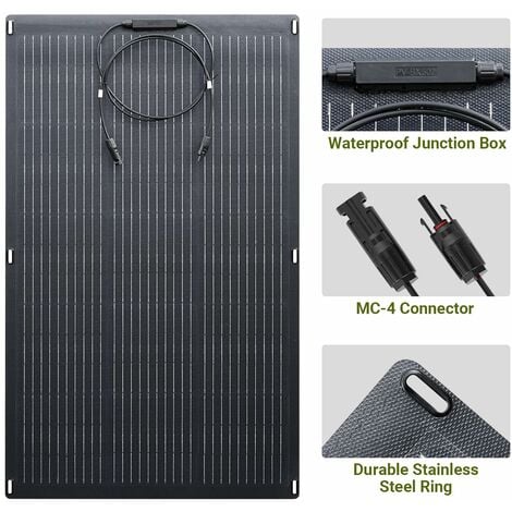 Flexible Solar Panel 100W ETFE Photovoltaic Solar Module, for Roof RV Motorhome Boat Cabin Van ...