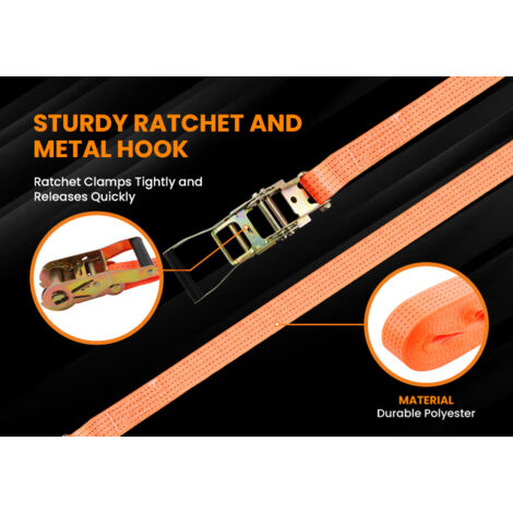 4T 5M 10x Spanngurte mit Ratsche + Haken for LKW Anhänger Gurte