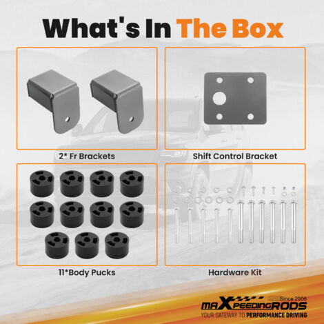 1.25"in Lift Kit Body Pucks & Brackets for Jeep Wrangler TJ 97-2006