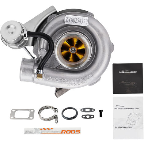 T3 T4 T03 T04 .63 Turbo T3 Ölgekühlt V-Band Turbolader für 4 6 Zyl ...