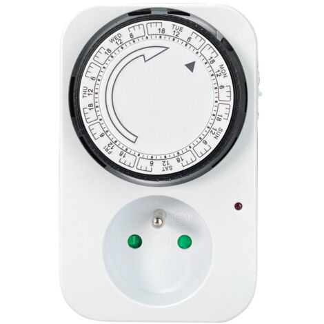 Programmateur Hebdomadaire, mécanique, 42 programmes, voyant de fonctionnement, 3500W - Tibelec