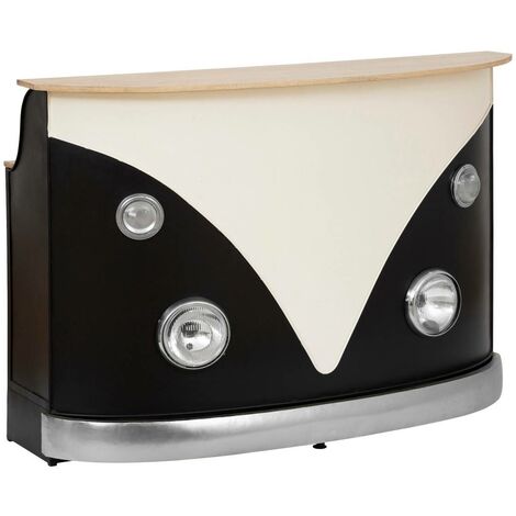 Meuble bar Gaston 152x106,5cm noir et blanc - Atmosphera créateur d ...