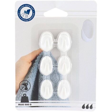 Set de 6 crochets abs 3m - blanc - Tendance