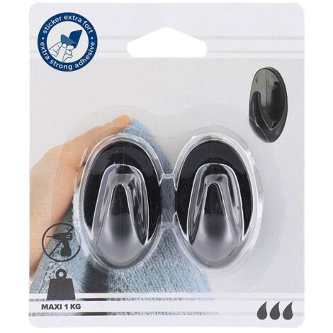 Set de 2 crochets abs 3m - noir - Tendance