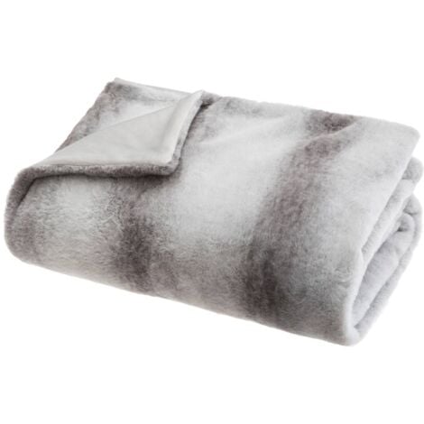 Plaid gris bicolore 130x180cm - Atmosphera créateur d'intérieur