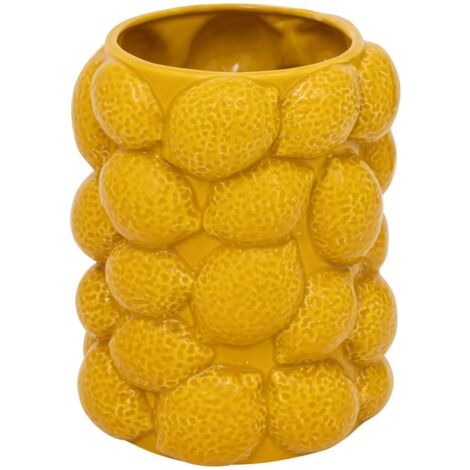 Vase citron Yuca céramique jaune H18cm - Atmosphera créateur d'intérieur