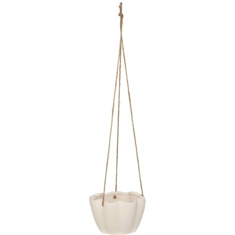 Cache-pot suspendu Wild céramique blanc D17xH10,5cm - Atmosphera ...
