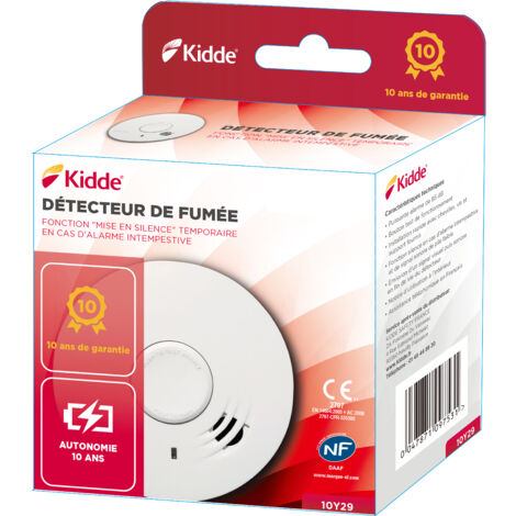 Kidde – Détecteur de fumée optique 10Y29 – Autonomie 10 ans – Alarme 85 ...