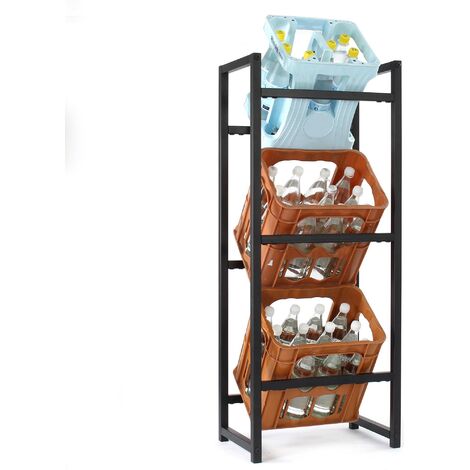 Toboli Étagère 4 Caisses de boisson Acier 47x31x116 cm 20kg par Niveau ...