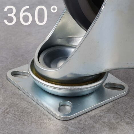 Wiltec Kit de 4 Roulettes – Ø 125 mm – Capacité de charge 100 kg – 2 x ...