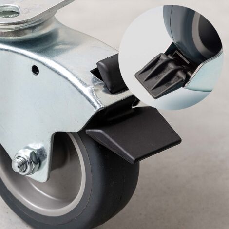 Wiltec Kit de 4 Roulettes – Ø 125 mm – Capacité de charge 100 kg – 2 x ...