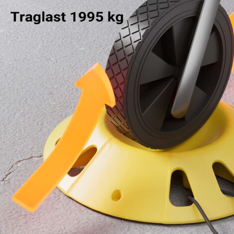 Wiltec Cale de roue ronde pour roue jockey 305 x 305 x 46 mm, Cale pour ...