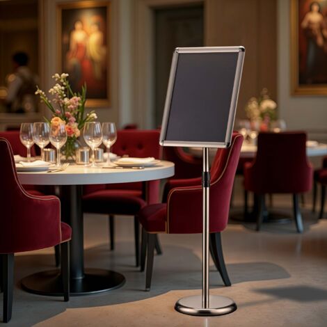 Wiltec Présentoir sur pied A3 – Hauteur réglable 88-138 cm – en ...