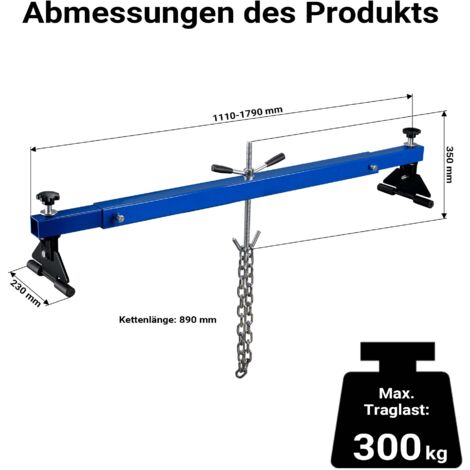 Wiltec Pont moteur Boite à vitesse 300 kg max. Rouge – Barre Traverse ...