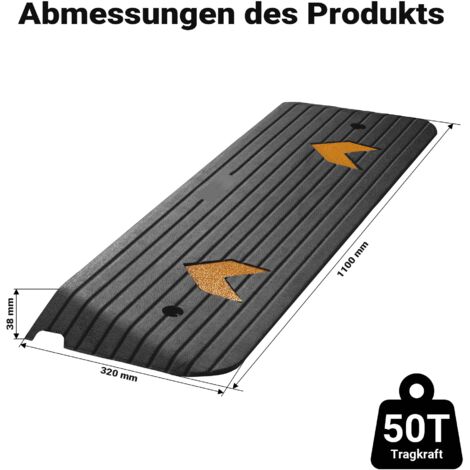 Wiltec Rampe d’accès – 1100 x 320 x 38 mm – Capacité max. 50 t – en ...